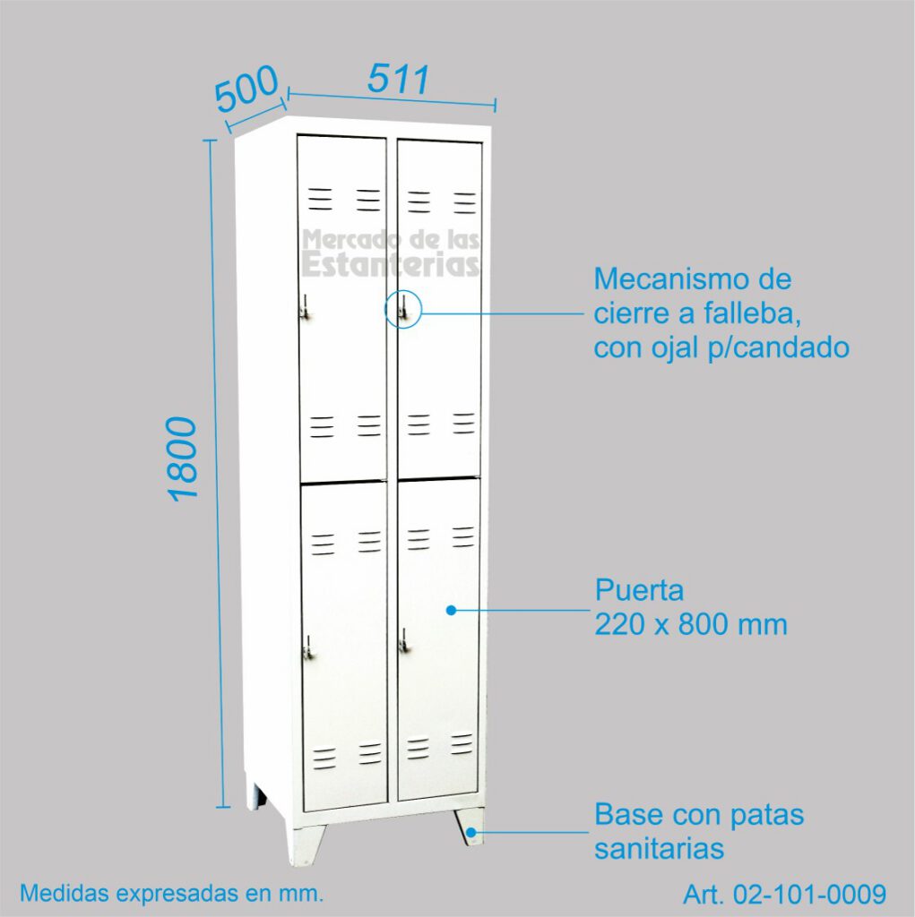 Guardarropas-Locker Modena – 4 Puertas Cortas - Mercado de las Estanterías